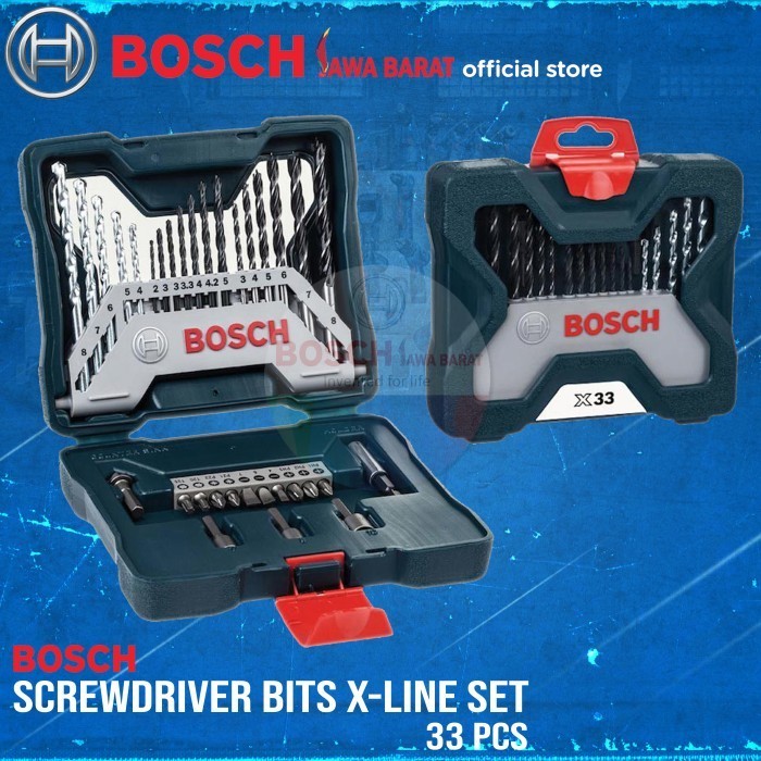 Jual Bosch X-Line Drill Bits Set 33 Pcs Mata Obeng Dan Mata Bor 33Pcs ...