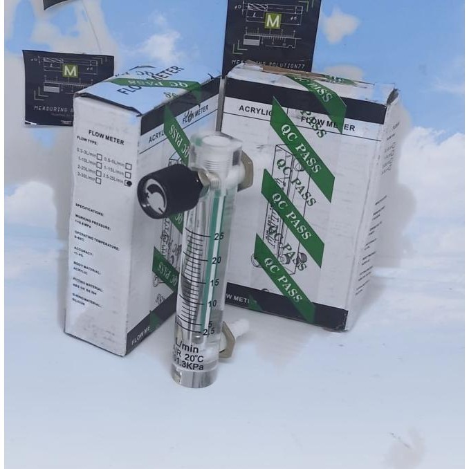 Jual Rotameter Flow Meter Udara Oksigen 2.5 - 25 Lpm Flowmeter Rota ...