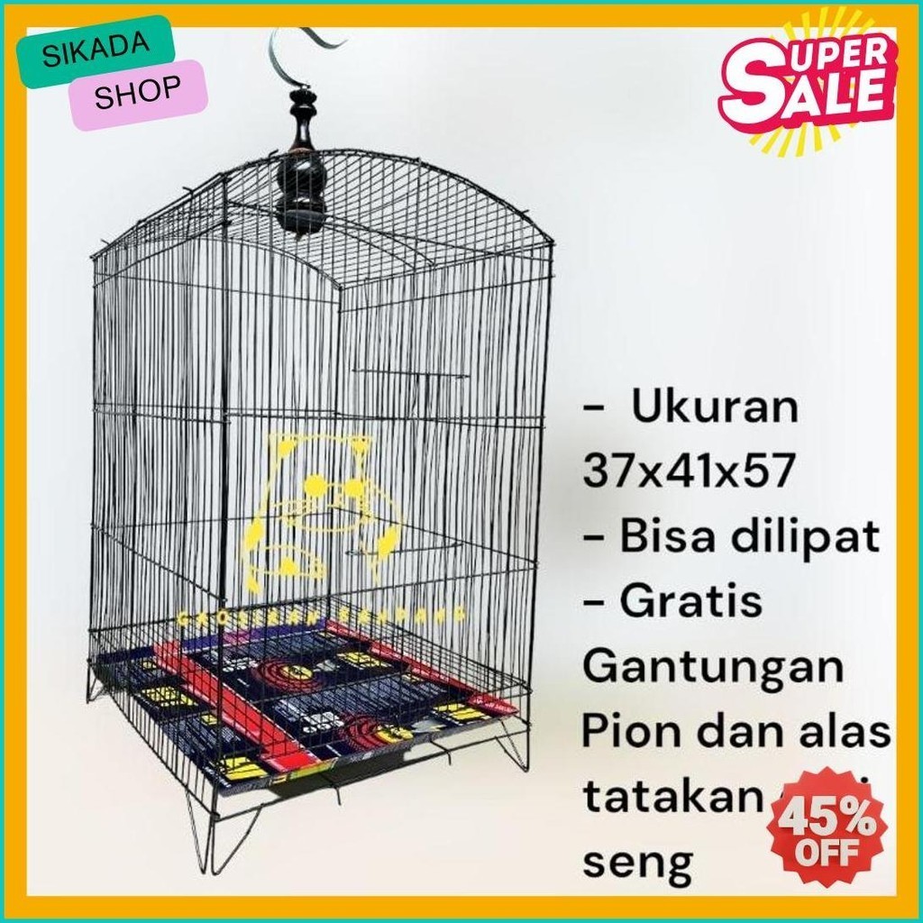 Jual Sangkar Burung Besi Lipat Gantung Parkit/Kenari/Beo/Pleci/Lovebird ...