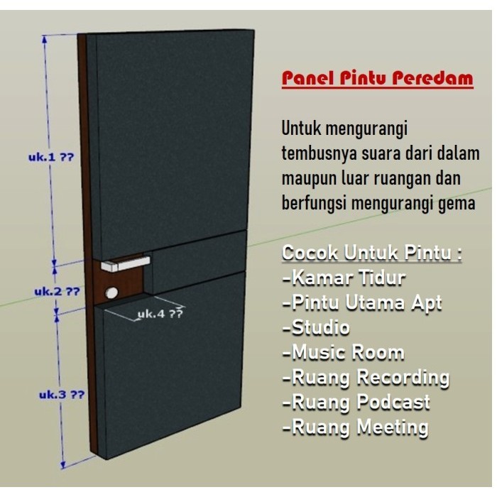 Jual Panel Akustik Pintu Untuk Ukuran Pintu Standart mak 81x210 cm ...