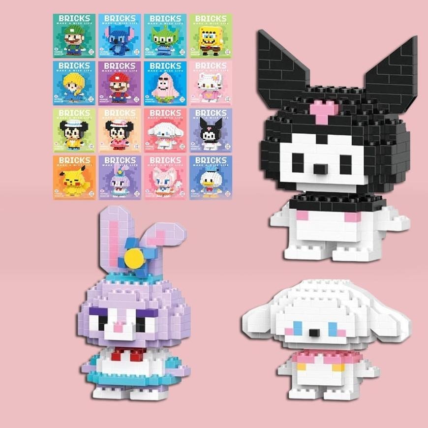 Jual Rg Nano Brick Mainan Balok Mini Kartun Kuromi Melody Cinnamoroll ...