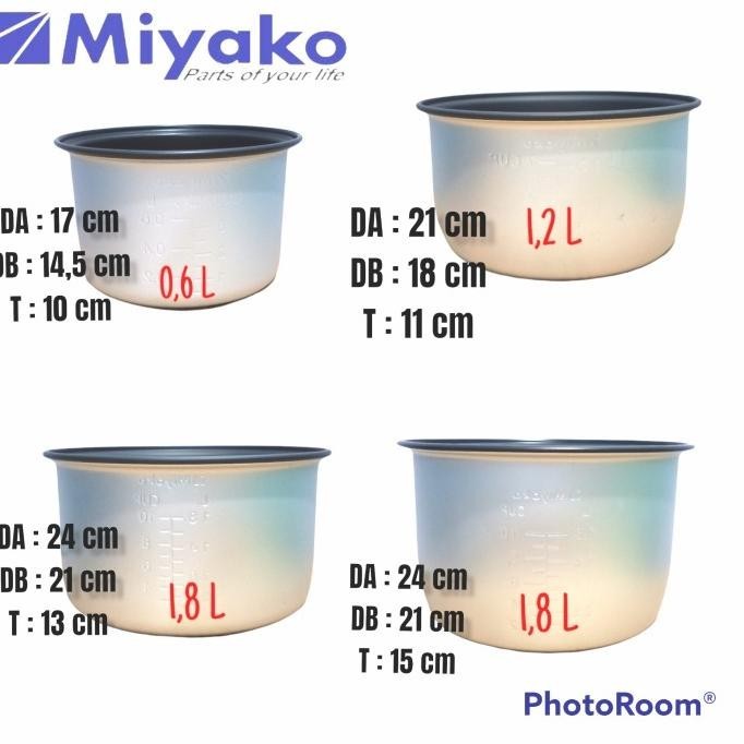 Jual Panci Rice Cooker Miyako - Original ( 0.6L/1,2L/1,8L ) | Shopee ...