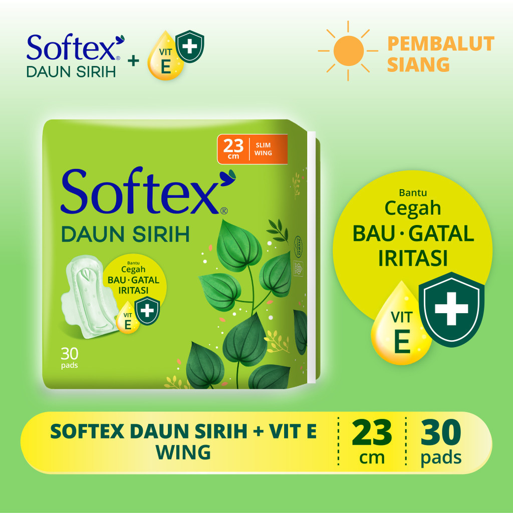 Jual Softex Daun Sirih + Vitamin E Jumbo Pack 23cm isi 30 Pads ...