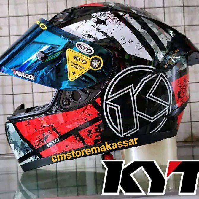 Jual Helm KYT R10 Motif Full Face Paket Ganteng Modif Spoiler Flat ...