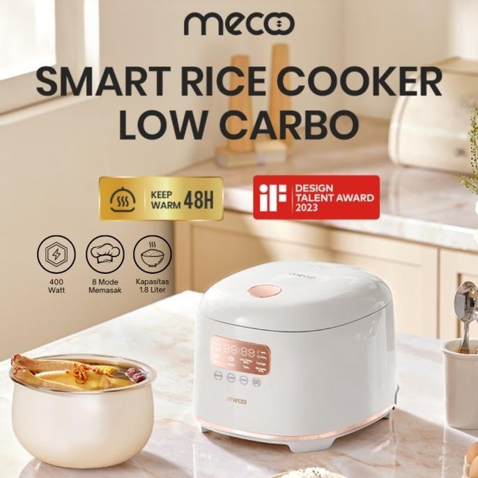 Jual [Ready] Mecoo Most Aesthetic Rice Cooker Ultrawarmth 48H 1.8L Low ...