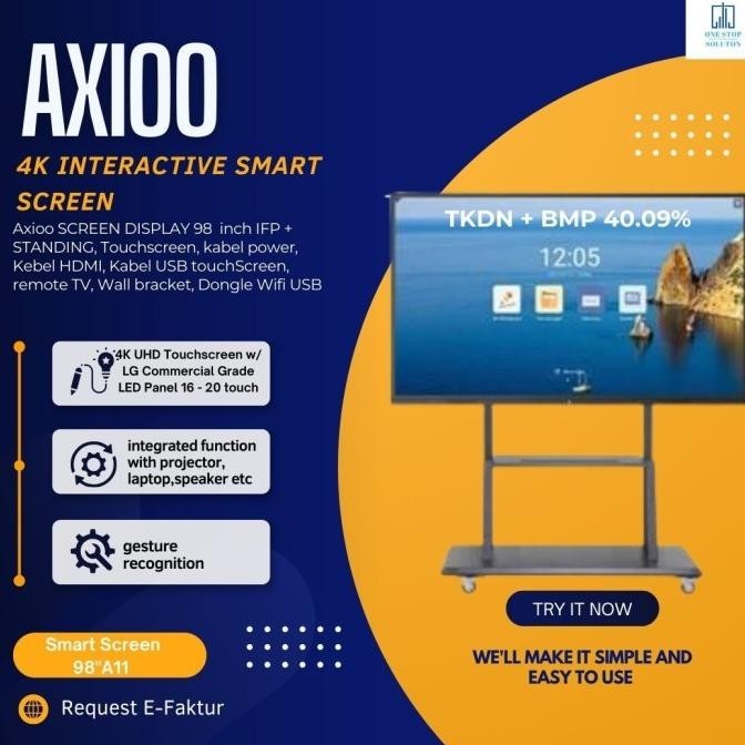 Jual [Garansi] Axioo Interactive Smart Screen Iss 98" + Standing ...