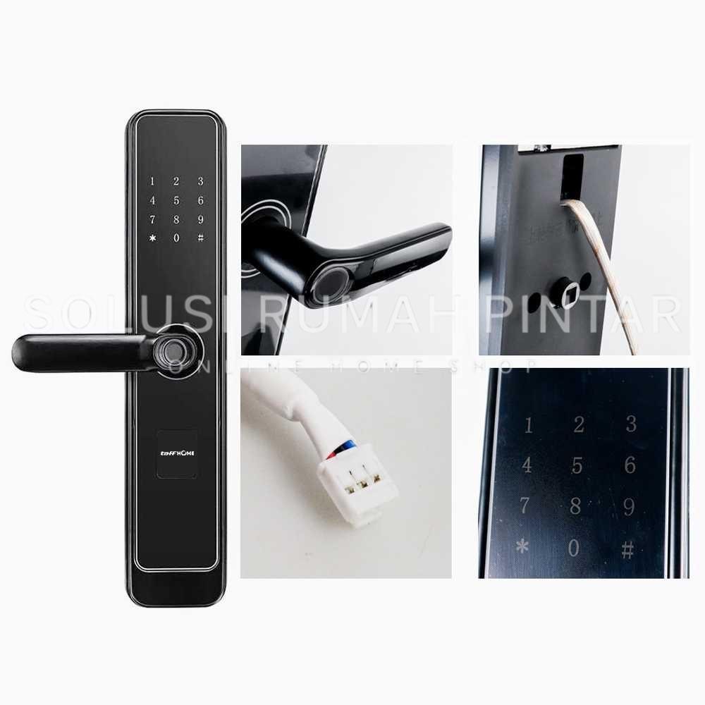 Jual Smart Door Lock - TaffHOME Password, Fingerprint, RFID Card, Alarm System | Shopee Indonesia
