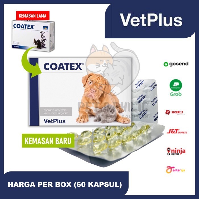 Jual Coatex Efa Caps Vetplus Untuk Kucing Dan Anjing - 1 Box (60 Kapsul ...