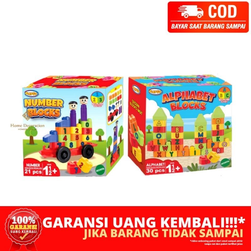 Jual (HOMEDECORA_ID) BERGARANSI BLOCKS NUMBER ALPHABET LEGGO KADO ...