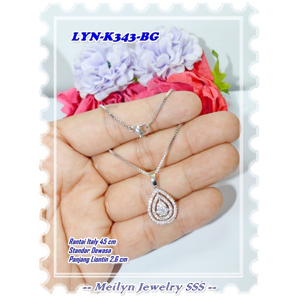 Jual Kalung Lapis Emas 18K LYN-K343-BG Silver Merek Meilyn Original | Shopee Indonesia