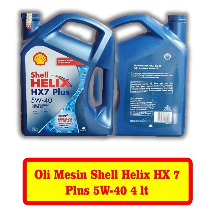 Jual OLI MESIN SHELL HELIX HX7 PLUS 5W-40 4 LT SHELL ORIGINAL -42110 ...