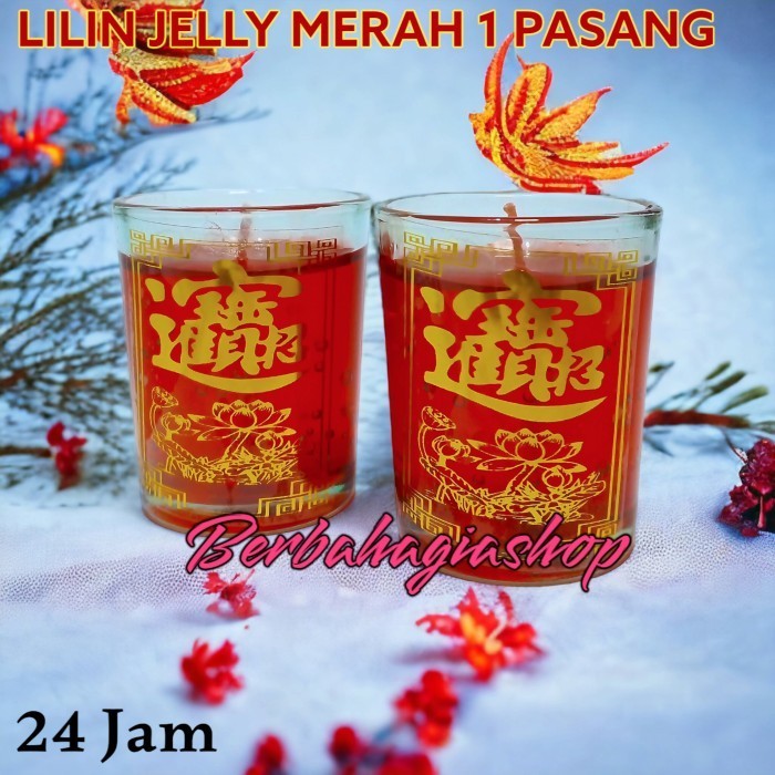Jual SALE!! LILIN JELLY SEMBAHYANG WARNA MERAH GEL TAHAN 24 JAM ISI 1 ...