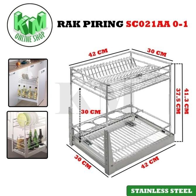 Jual Rak Piring Botol Kitchen Set Bawah Tingkat 2 HW 006 I / HW 006 SS ...