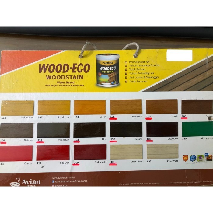 Jual Cat Politur Woodstain Water Based Avian Politur Air Wood Eco 1Kg ...