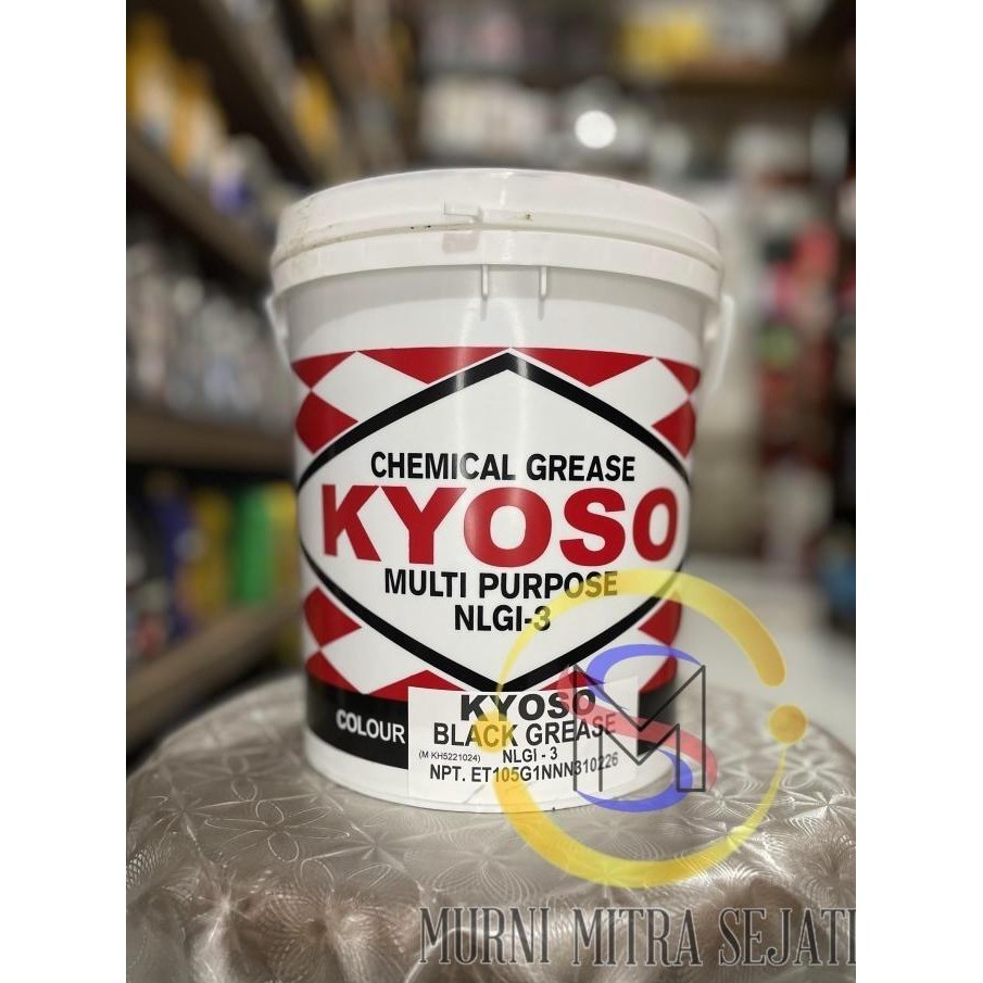 Jual BEBAS ONGKIR - Kyoso Black Grease Multi-Purpose Gemuk Stempet Hitam NLGI-3 Pail 4 Kg ...