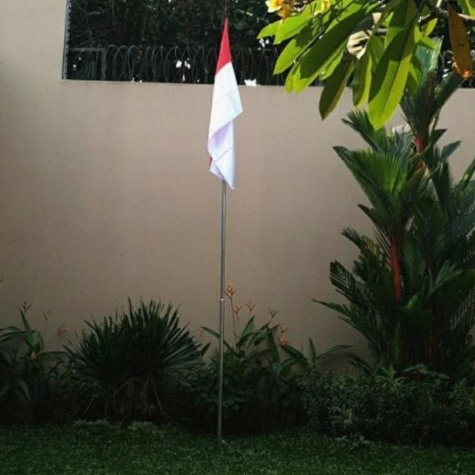 Jual Tiang Galvanis 4 Meter Bendera Merah Putih Premium Tali Kail Kerekan | Shopee Indonesia
