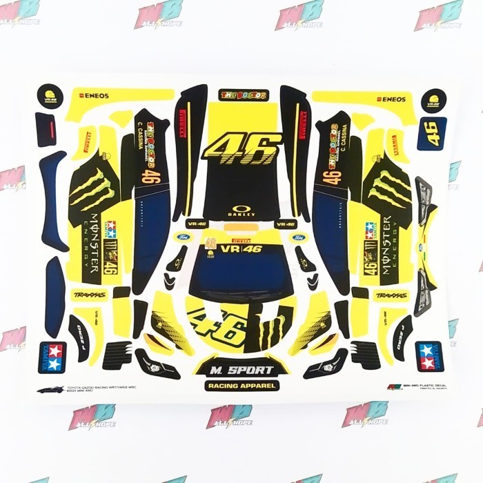 Jual Decal Toyota Gazoo Racing WRT/YARIS WRC - Body Hitam/Kuning ...