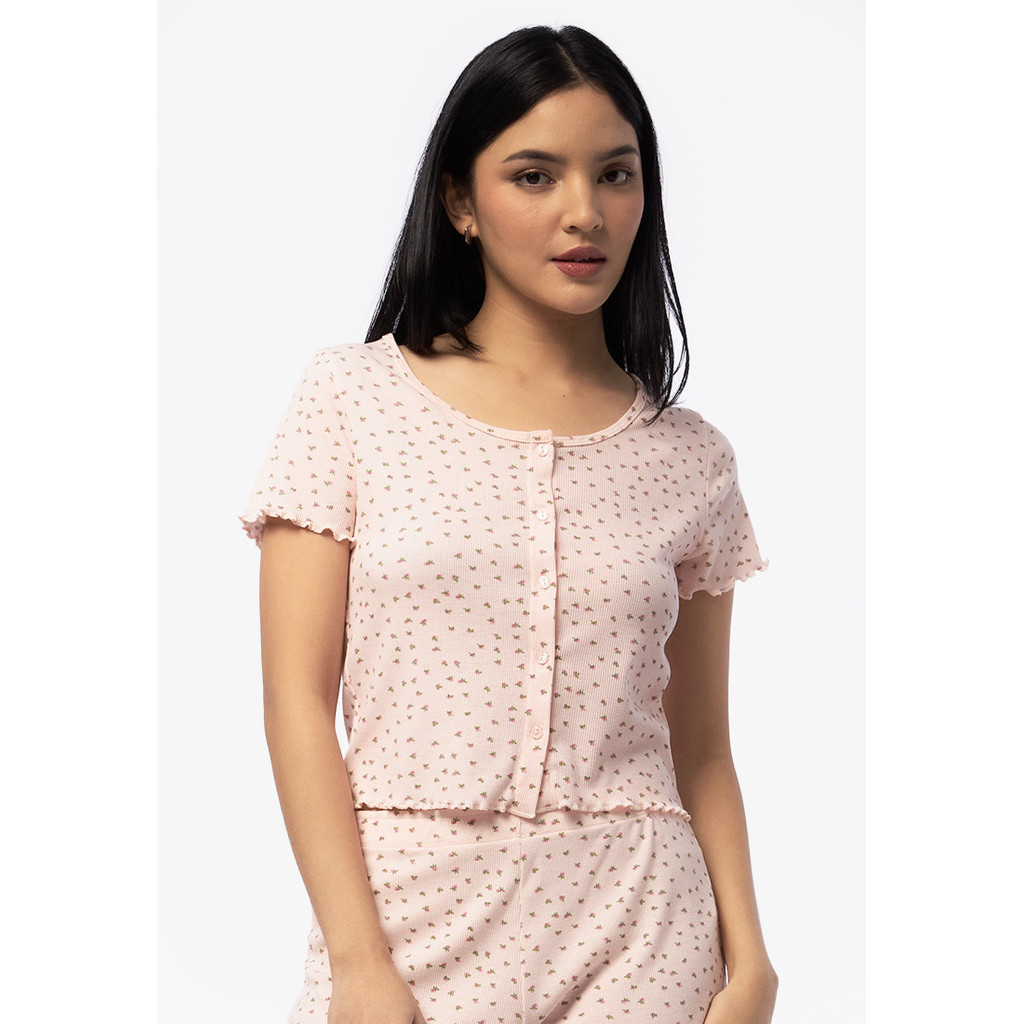 Jual COLORBOX Printed Short Sleeve Pajama Set Pink | Shopee Indonesia