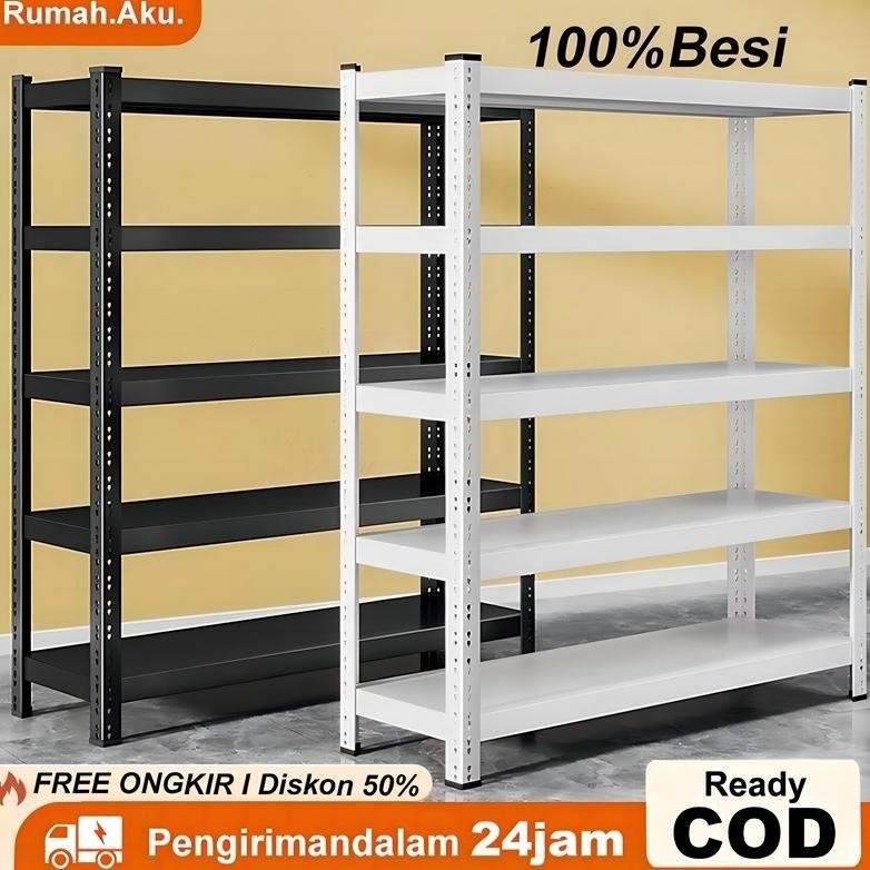 Jual Rak Besi Serbaguna 5 Susun/ Rak Gudang Besi /Rak Warung 200*40 ...