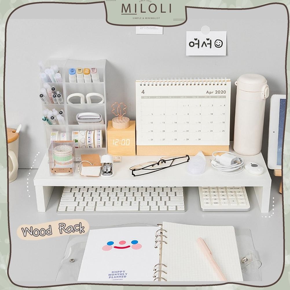 Jual [MILOLI] White Wood Rack Study table Rak Putih Aesthetic Korean ...