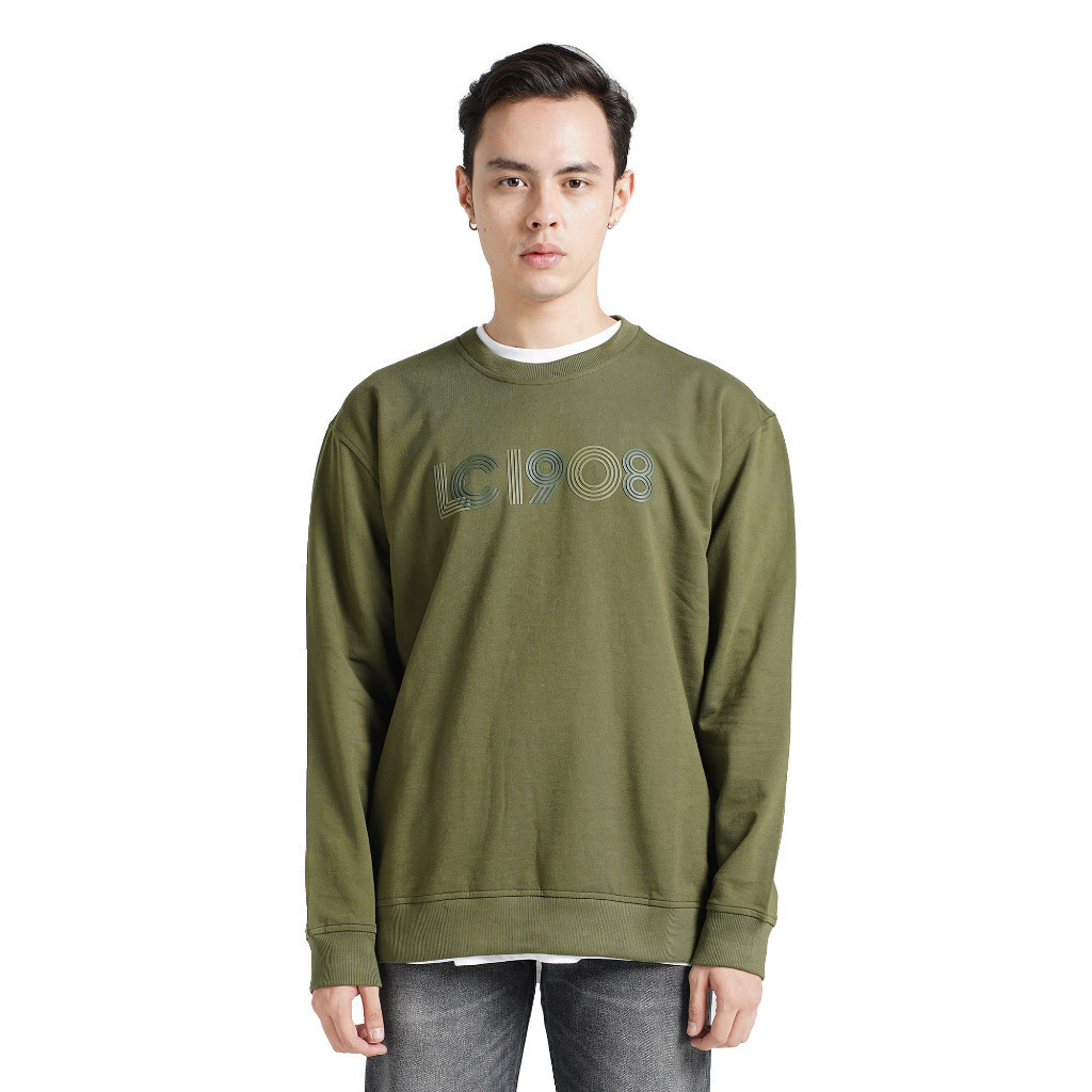 Jual Lee Cooper Sweater LC 1908 Lines Olive | Shopee Indonesia