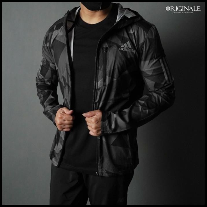 Jual Jaket Running Pria Own The Run Camo By Add - Legacy Grey | Shopee ...