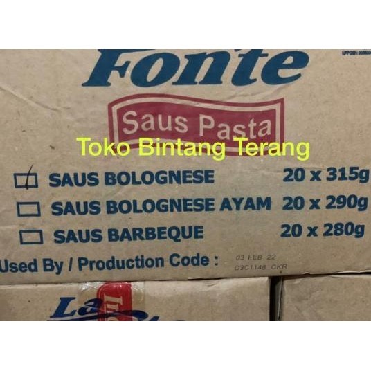 Jual La Fonte Saus Pasta, Saus Bolognese Bolognaise 1 Dus 20 X 315G | Shopee Indonesia