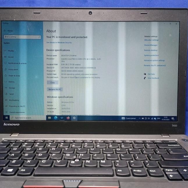 Jual Laptop Lenovo Thinkpad T450 Ram 8/128Gb Intel Core I5 Gen 5 ...