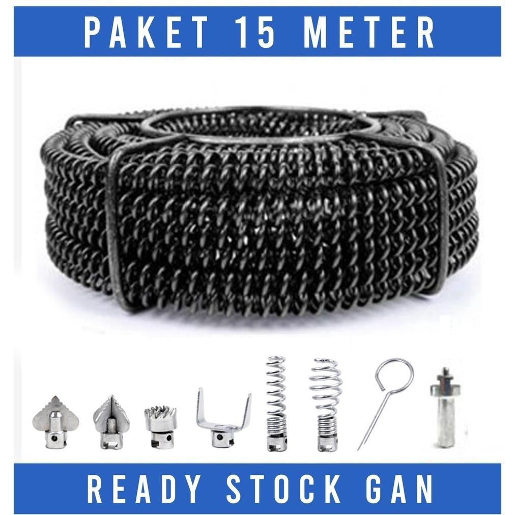 Jual Kawat spiral alat pembersih pipa saluran air mampet 15 Meter | Shopee Indonesia