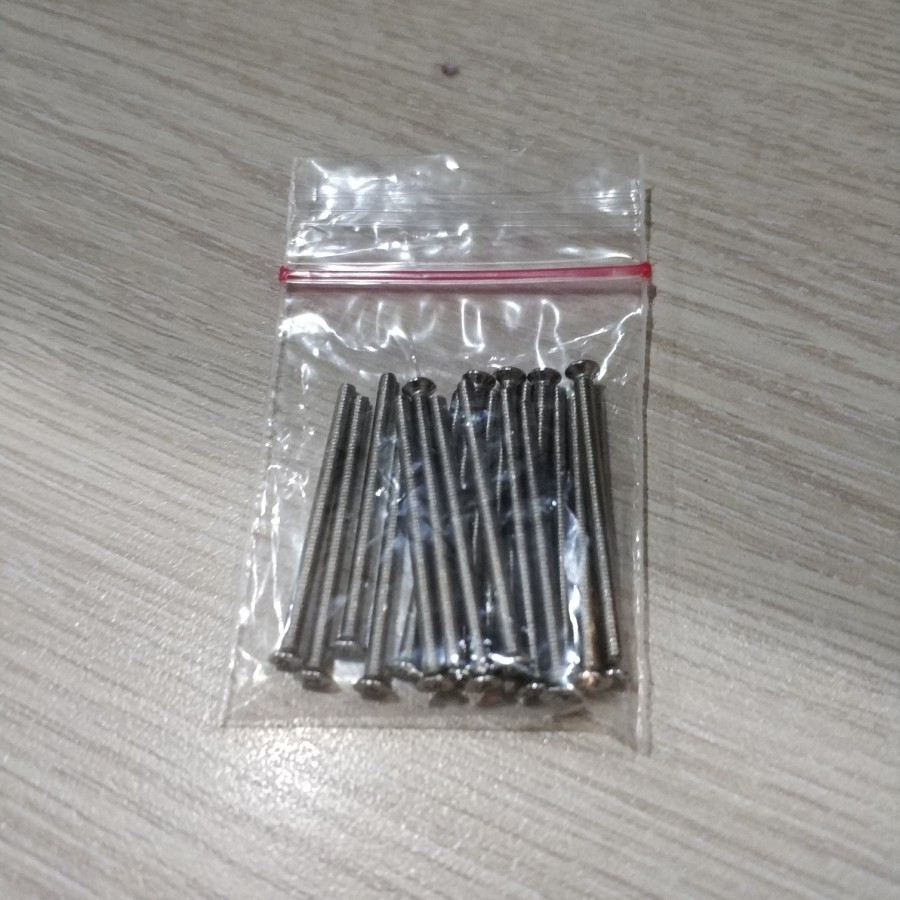 Jual Baut Tamiya Flat Head / Baut CounterSunk Silver (isi 20) - 3,5cm ...