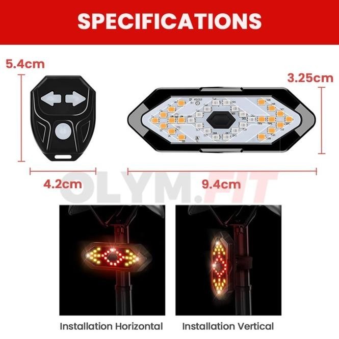 Jual Lampu Sepeda Belakang Dengan Sein Wireless Sen MTB Road BIke Seli ...