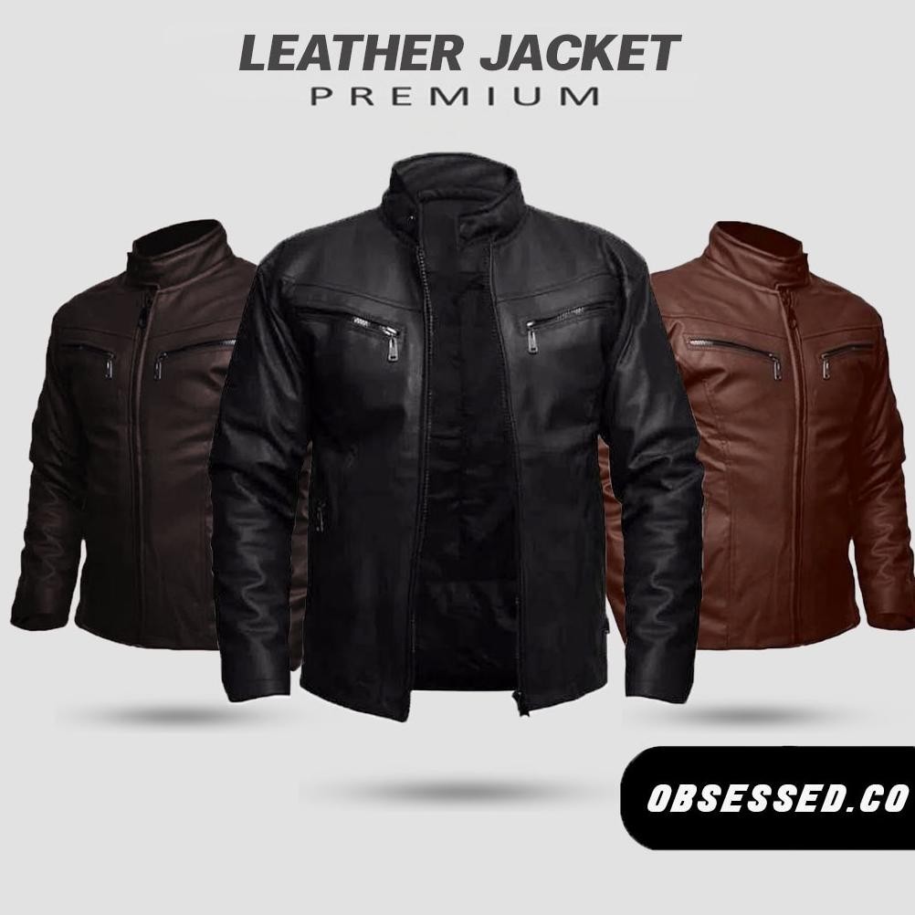 Jual New Arrival Jaket Kulit Motor Pria Anti Air dan Angin Model Racing ...