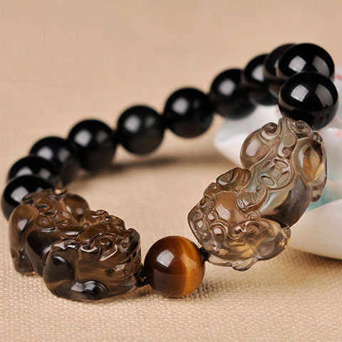 Jual Icy Obsidian Double Pixiu Bracelet | Shopee Indonesia
