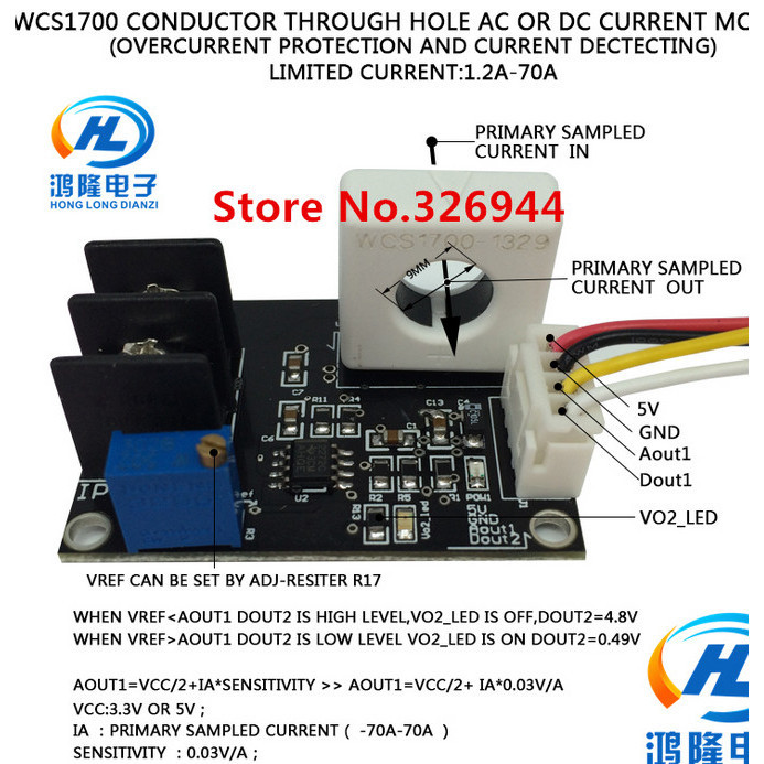 Jual Wcs1700 Current Sensor 70A-70A With Cable Konektor | Shopee Indonesia