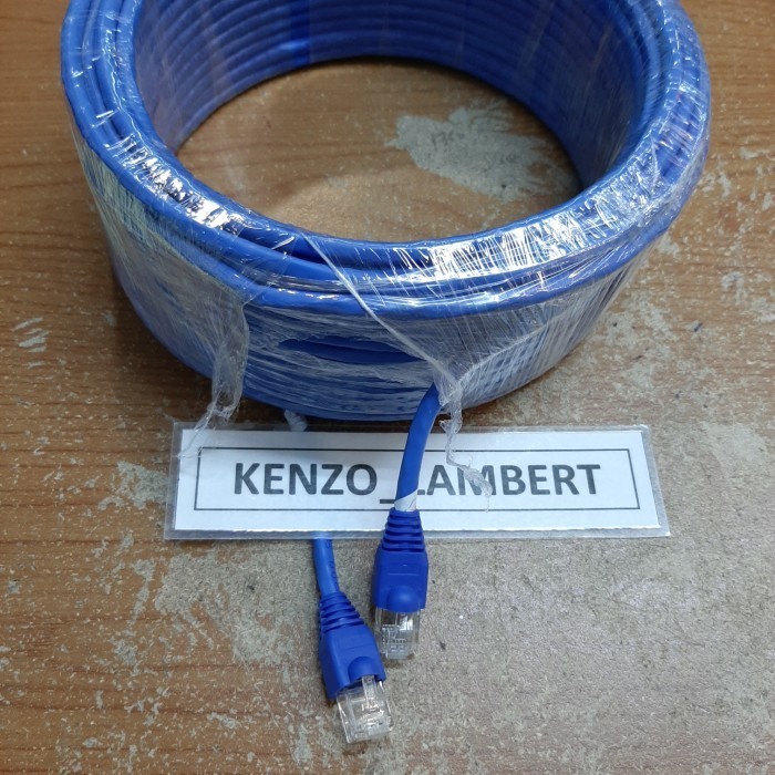 Jual Kabel Lan Cat 6 Belden Biru 25 Meter Siap Pakai Komplit Konektor ...