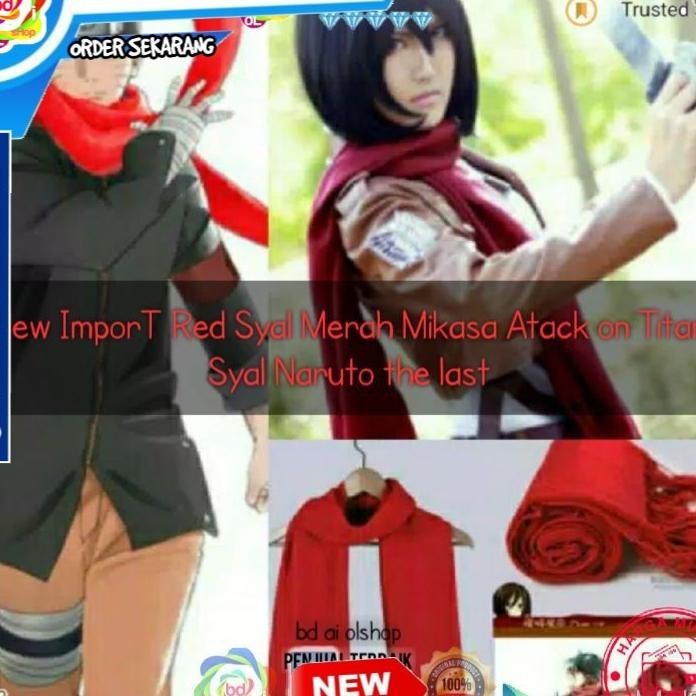 Jual New Red Syal Ayano Kasa Ata On Titan Syal Naruto The Last | Shopee ...