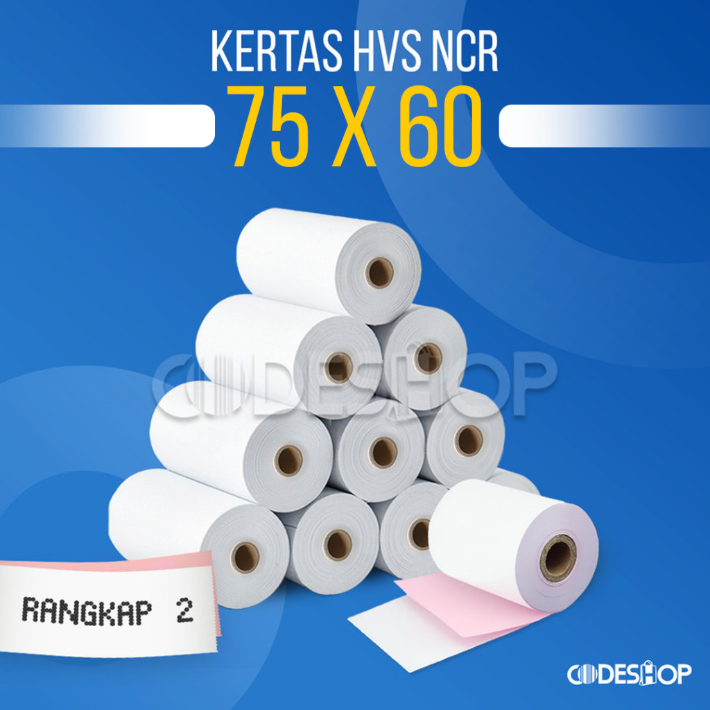 Jual Kertas Struk Kasir HVS NCR 60 X 75 mm - 2PLY - HVS NCR 2 PLY ...