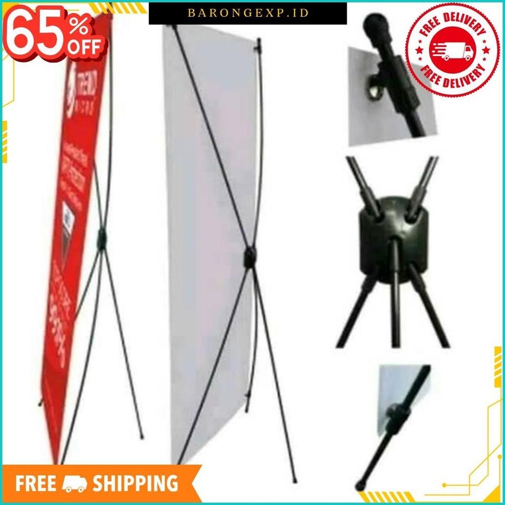 Jual STAND STANDING RANGKA SPANDUK X BANNER BENNER BESI HITAM 60X160 CM ...