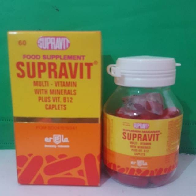 Jual SUPRAVIT MULTI VITAMIN MINERAL PLUS B12 60 kaplet | Shopee Indonesia