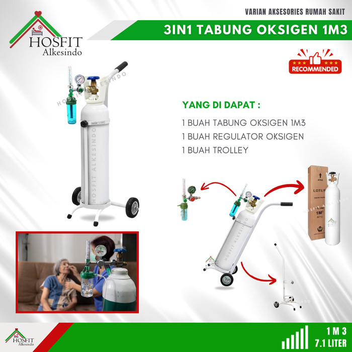Jual 3In1 Tabung Oksigen Set 1M3 - Tabung Oksigen Lengkap 1M3 Terbaru ...