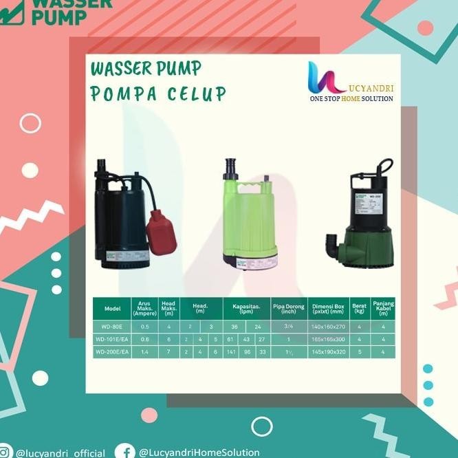 Jual Wasser Submersible Pump Wd 80 E Pompa Celup Kolam Pompa Air ...