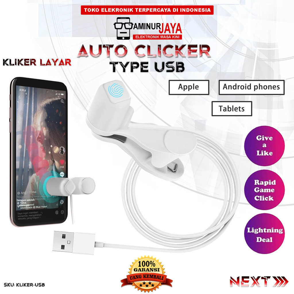 Jual Kliker USB Mini Portabel Alat Like Otomatis Kecepatan Clicker ...