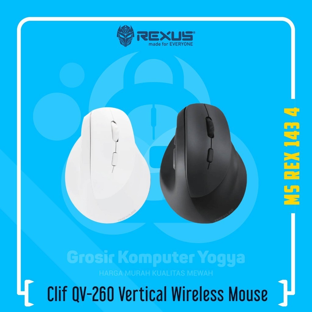 Jual Rexus Clif QV-260 2400 DPI 7D Dual Mode Vertical Wireless Mouse ...