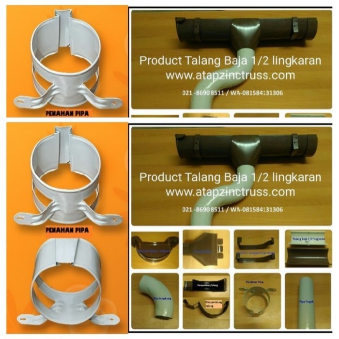 Jual Penahan Pipa Talang Air Bahan Metal Baja Lapis Zincalume | Shopee ...