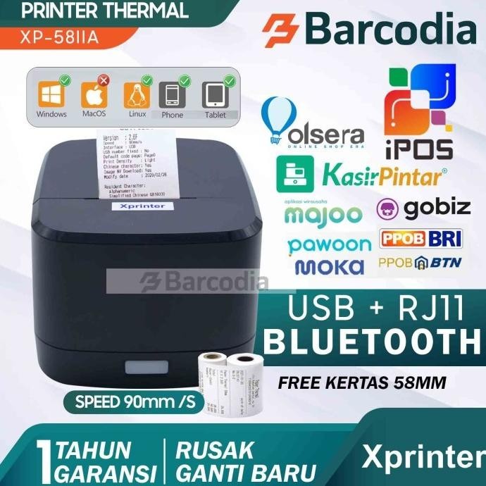 Jual PRINTER BLUETOOTH KASIR / PPOB POS THERMAL 58MM XPRINTER XP-58IIA XP58 | Shopee Indonesia