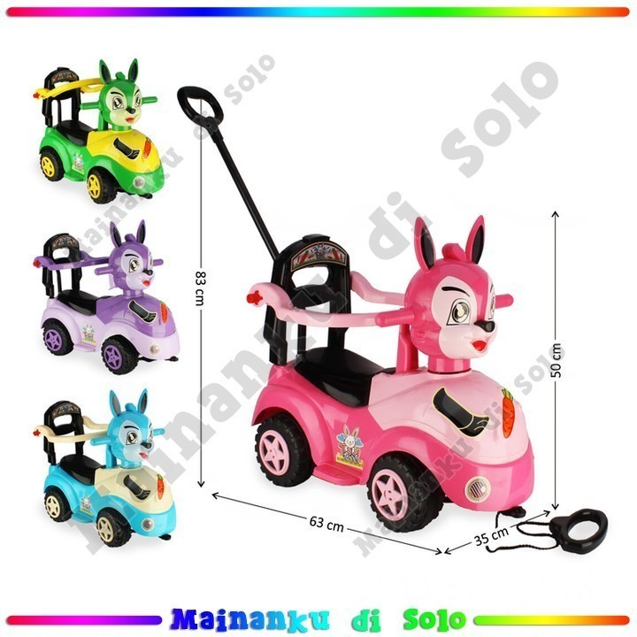 Jual [Mainanku] Tunggangan Dorong Mobil Kepala Kelinci B/O Suara Musik ...