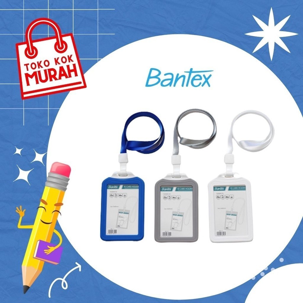 Jual Bantex Dual Side ID Card Holder Lanyard Portrait 8881 | Shopee ...