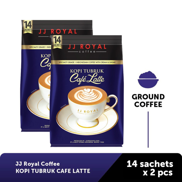 Jual JJ Royal Coffee Kopi Tubruk Cafe Latte Bulk Bag 14s x 30gr x 2 pcs ...