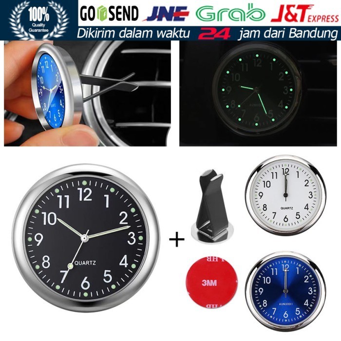Jual ------] Car Dashboard Mini Analog Clock Luminous Jam Interior ...