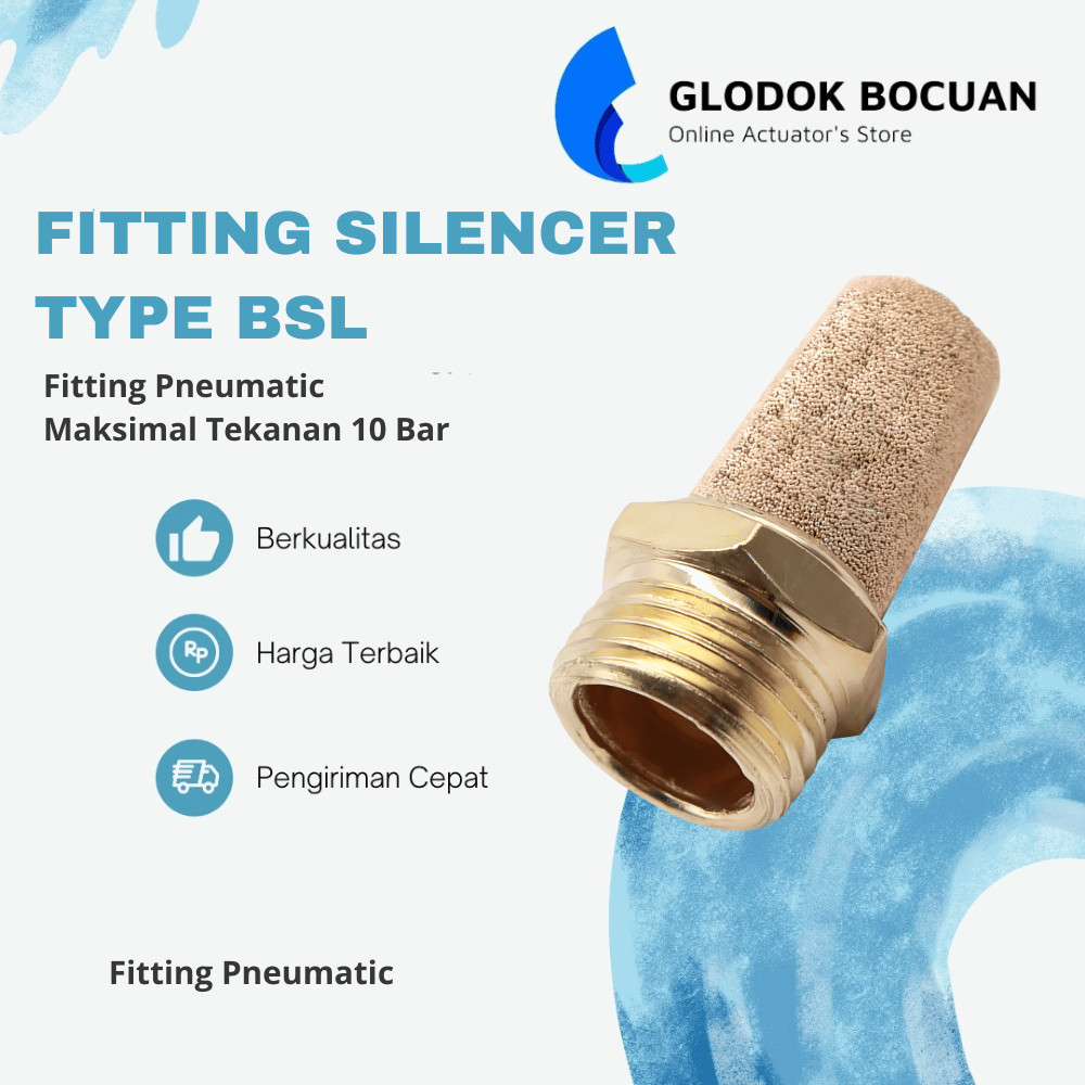 Jual BSL 04 Fitting Silencer Moncong Exhaust Pneumatic Drat 1/2 Inch ...